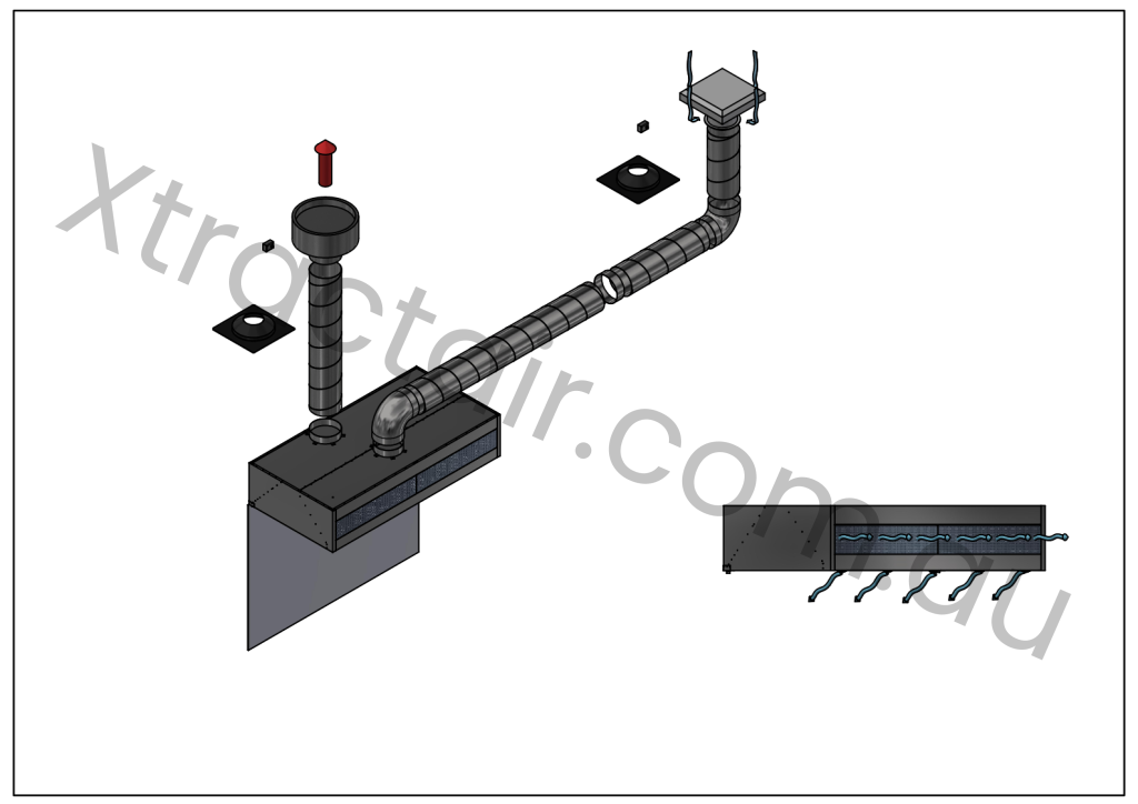 RA Fan and duct kit -2 Vertical - Xtractair