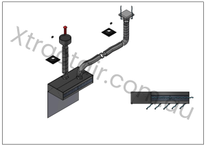 RA Fan and duct kit -3 Horizontal - Xtractair
